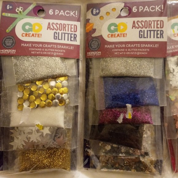 Go Create | Other | 3 Packages Glitter Assorted 6 Packs Go Create ...